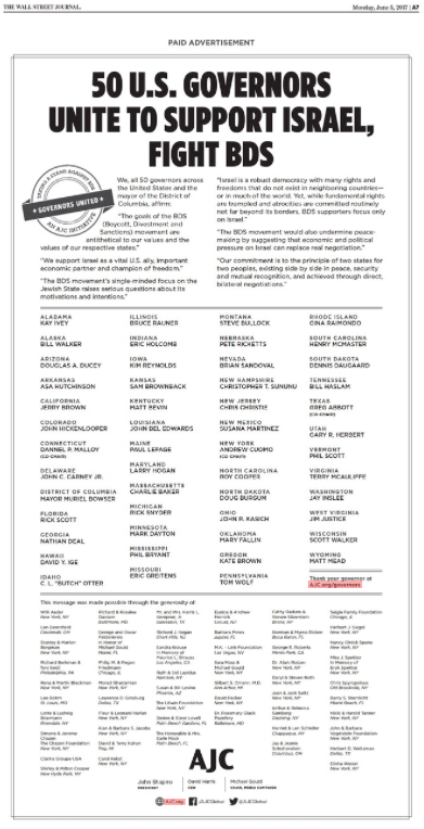 Zero Bostonians Pony Up For AJC Ad Supporting Israel | Campaign Outsider